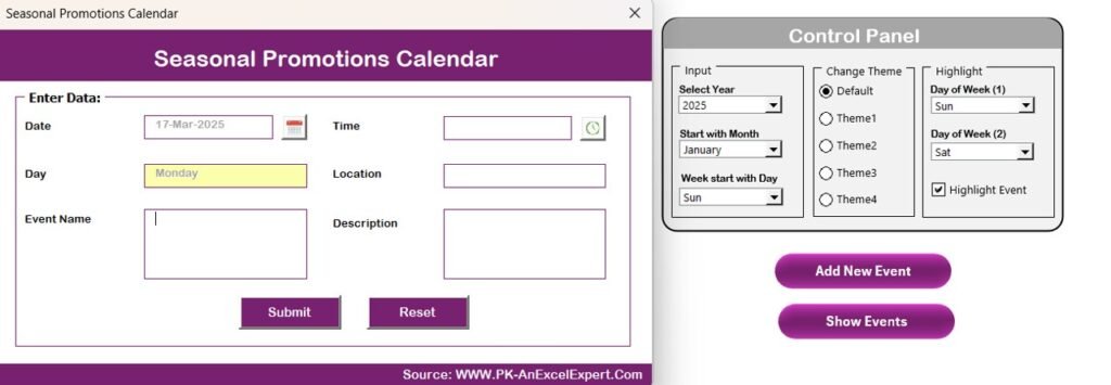 Seasonal Promotions Calendar in Excel - PK: An Excel Expert