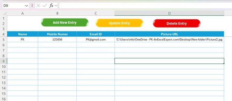 Data Entry form with Picture Box in Excel VBA - PK: An Excel Expert