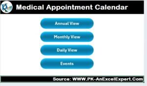 Medical Appointment Calendar in Excel - PK: An Excel Expert