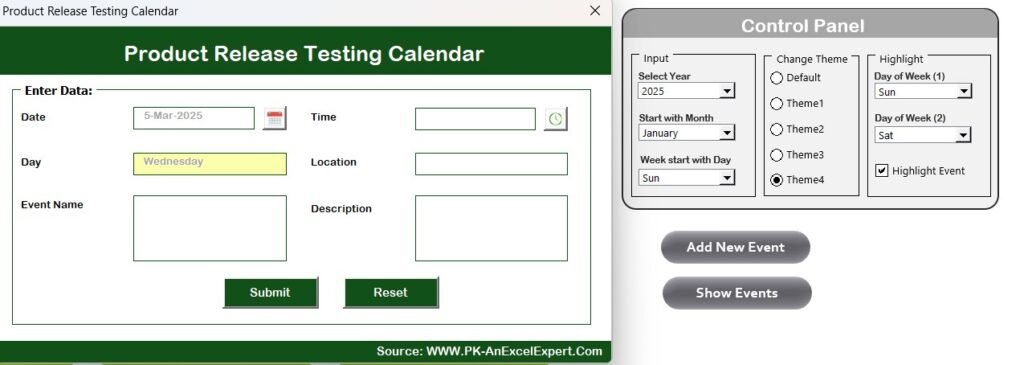 Product Release Testing Calendar in Excel - PK: An Excel Expert