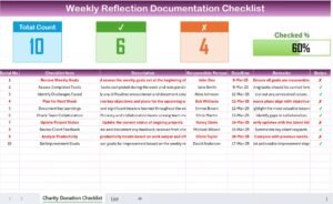 Weekly Reflection Documentation Checklist in Excel - PK: An Excel Expert