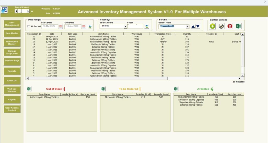 Advanced Inventory Management System V1.0 - PK: An Excel Expert