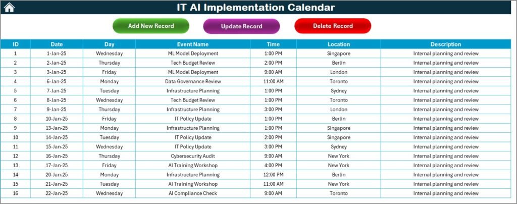 IT AI Implementation Calendar-5 - PK: An Excel Expert