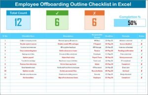 Employee Offboarding Outline Checklist in Excel - PK: An Excel Expert