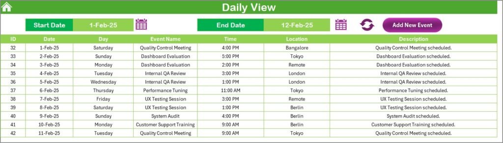 Technology Quality Control Customer Experience Calendar in Excel - PK ...