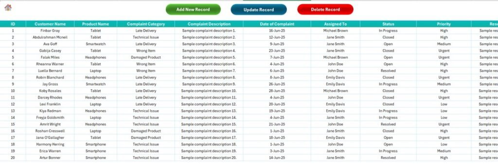 Customer Complaint Tracker in Excel - PK: An Excel Expert