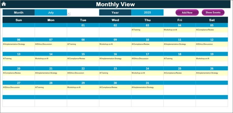 Education Compliance AI Implementation Calendar in Excel - PK: An Excel ...