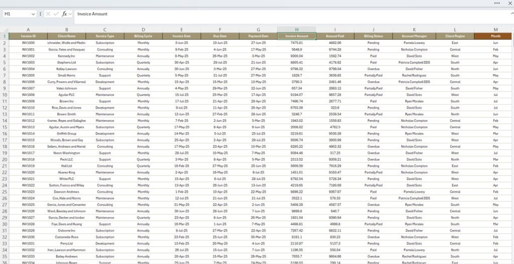 Client Billing Report in Excel - PK: An Excel Expert