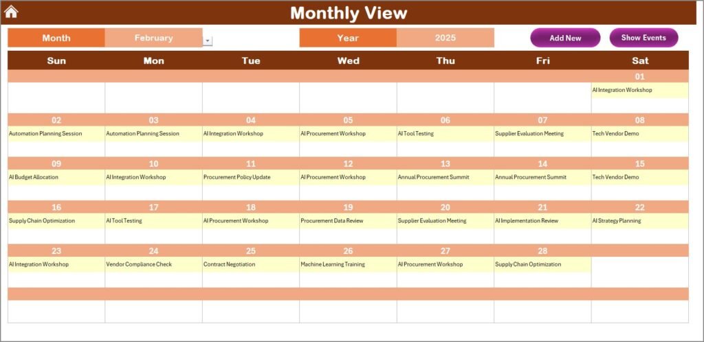 Education Procurement AI Implementation Calendar in Excel - PK: An ...