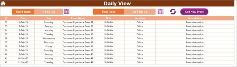 Education R&D Customer Experience Calendar-4 - PK: An Excel Expert