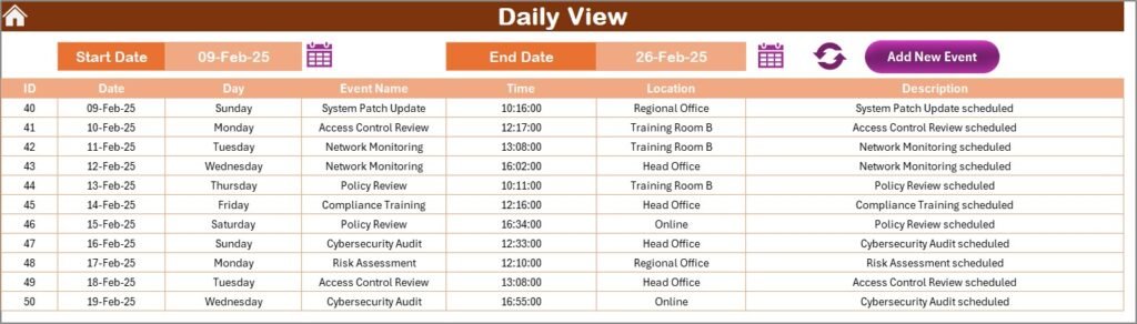 Healthcare Compliance Cybersecurity Calendar in Excel - PK: An Excel Expert