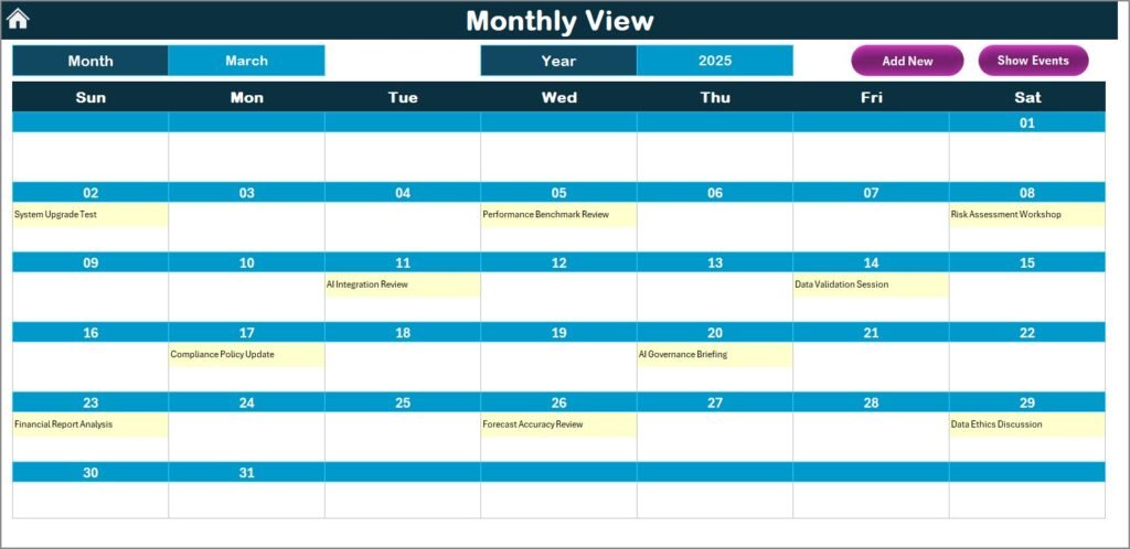 Finance Quality Control AI Implementation Calendar in Excel - PK: An ...