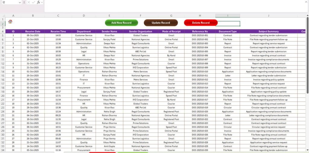 Document Receiving Log Tracker in Excel - PK: An Excel Expert