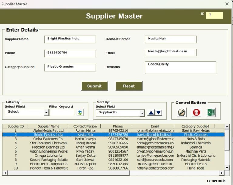 Manufacturing Production Management System V1.0 - PK: An Excel Expert