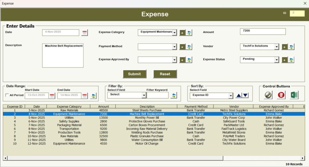 Manufacturing Production Management System V1.0 - PK: An Excel Expert