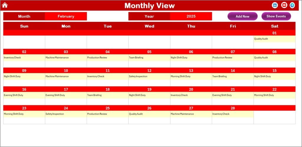 Manufacturing Staff Duty Calendar in Excel - PK: An Excel Expert