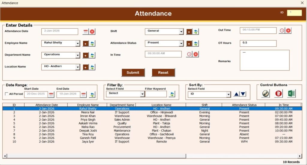 Contract Employee Management System V1.0 - PK: An Excel Expert