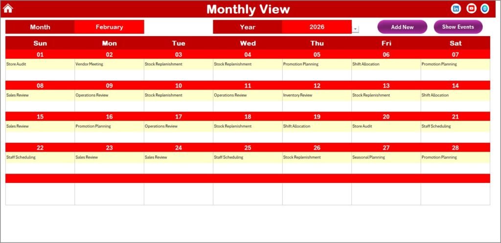 Retail Scheduling Calendar in Excel - PK: An Excel Expert