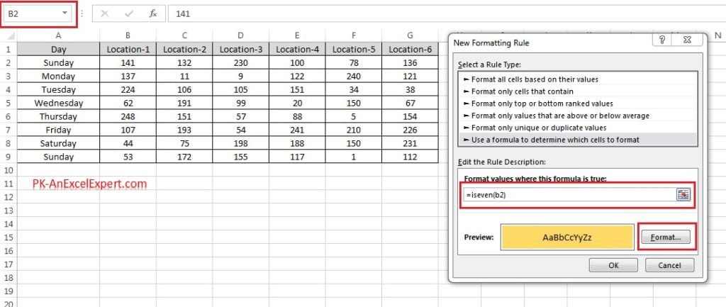 Chapter-11: Use a formula in Conditional formatting - PK: An Excel Expert